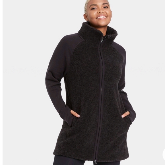 all in motion | Jackets & Coats | All In Motion Long Black Sherpa ...